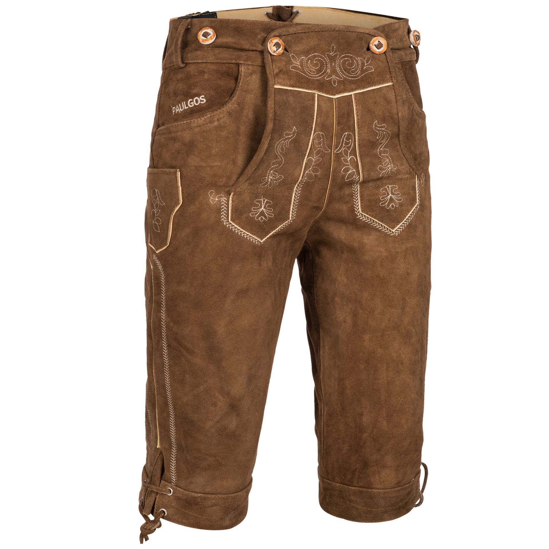 PAULGOS Herren Trachten Lederhose - Kniebund - Echtes Leder - Übergröße ...