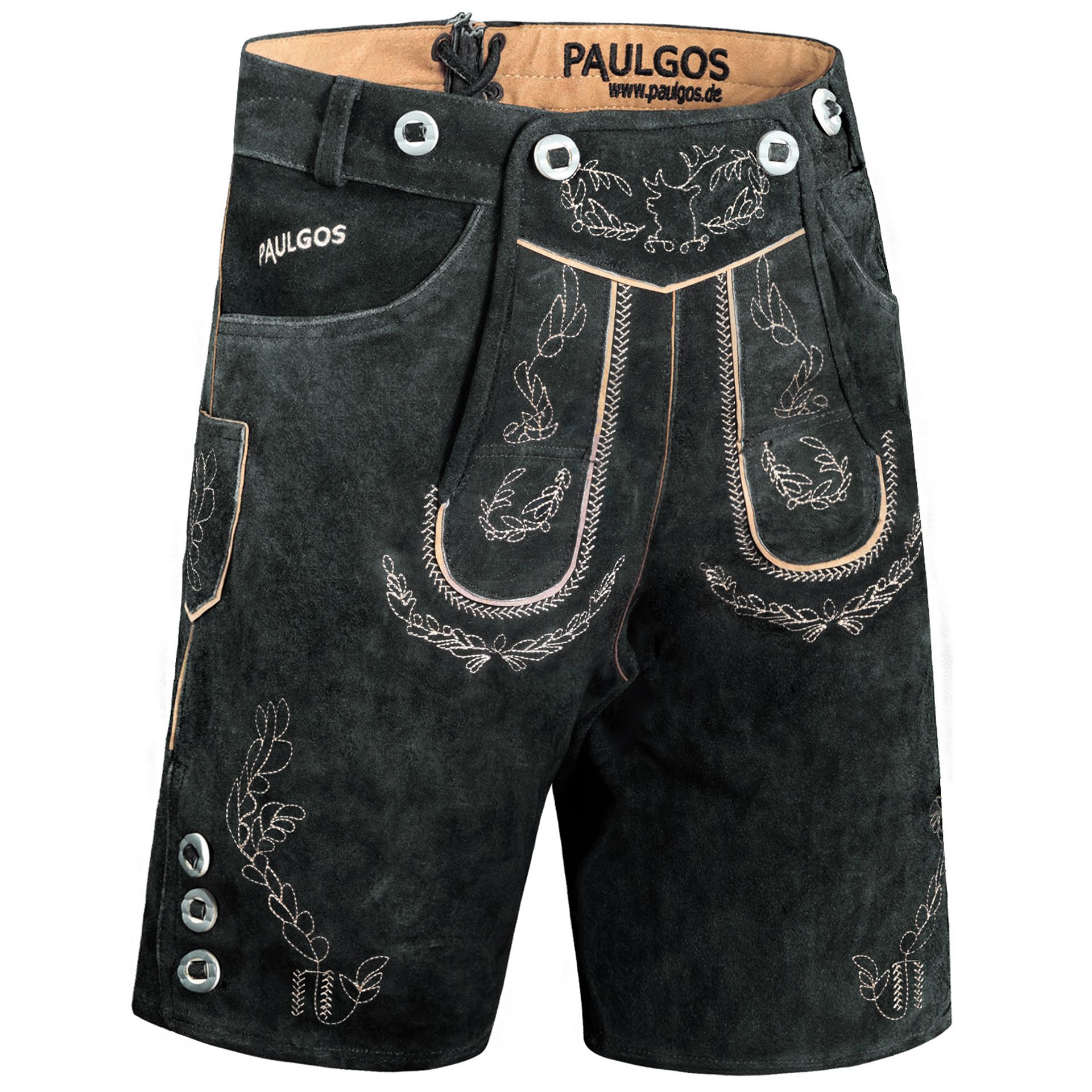 PAULGOS Herren Trachten Lederhose Kurz - HK1 - Echtes Leder - in 3 ...